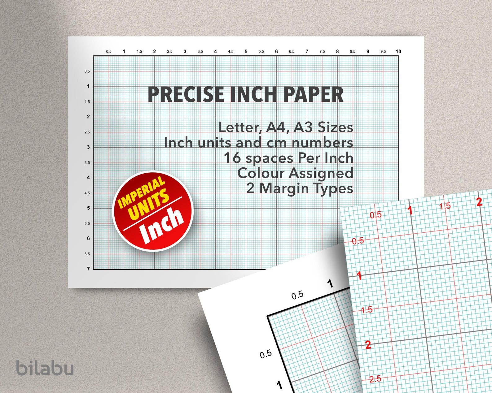 Printable Graph Paper: Technical Drawing & Cross Stitch (a4/letter/a3 ...