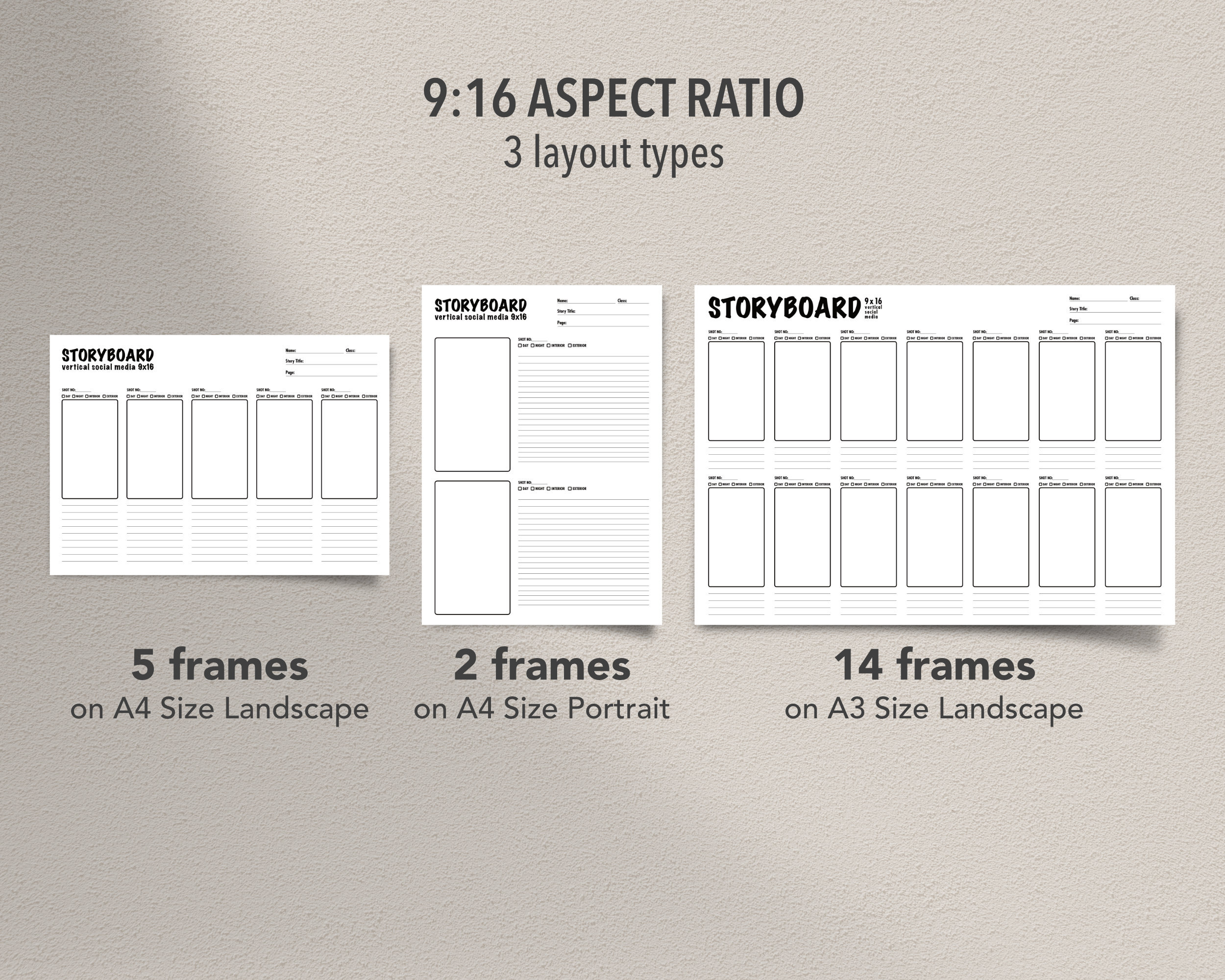 Adaptable Dual Layout Storyboard Template for Social Media & Film ...