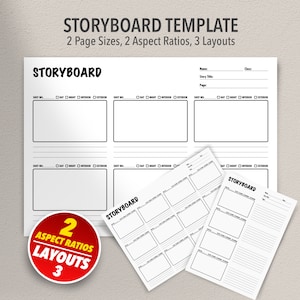 Storyboard Templates | Printable A4 A3 | 16 by 9 9 by 16 | Film Video ...