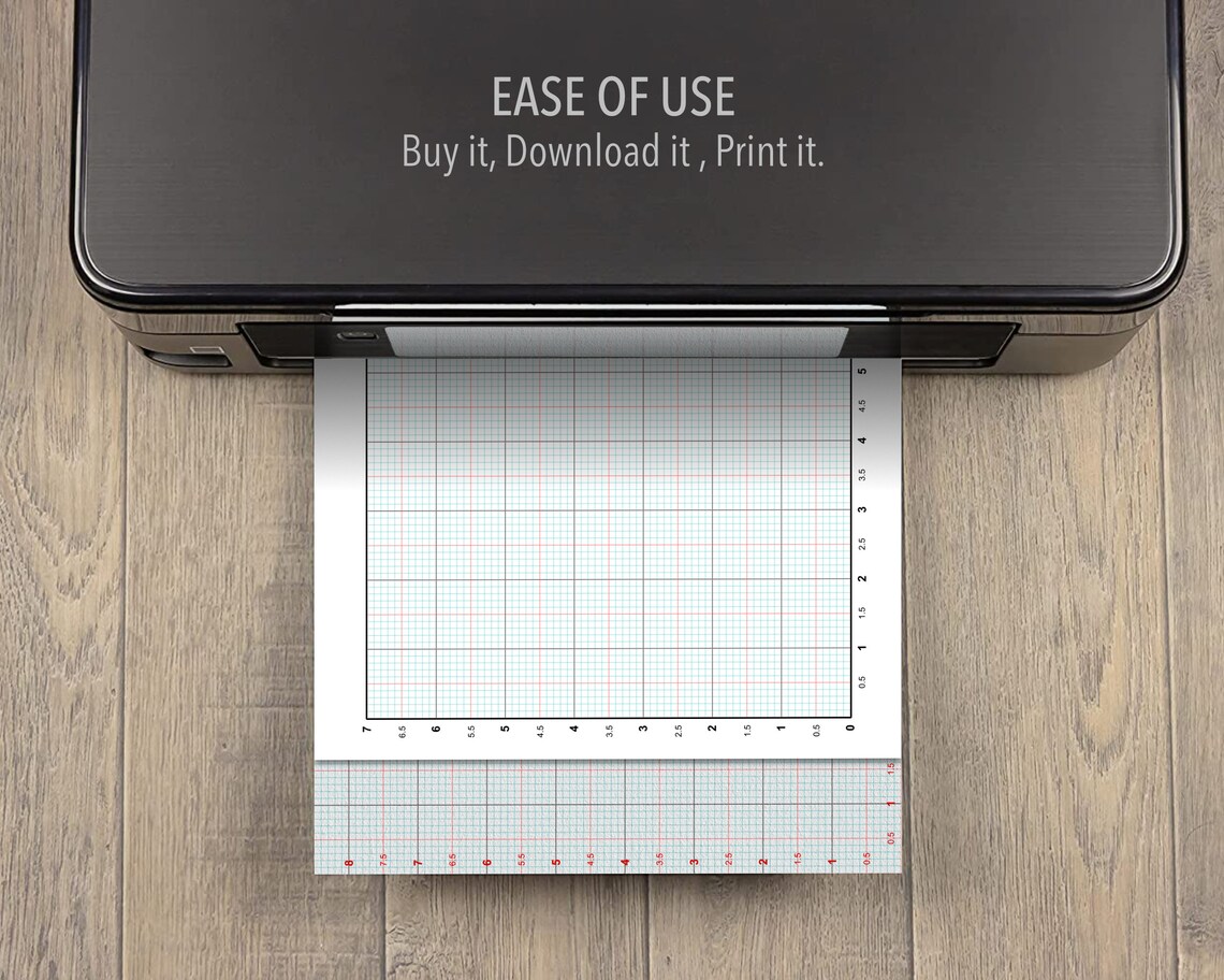 Graph Grid Paper for Technical Drawing, Inch Units, Bottom Numbers, A4 ...