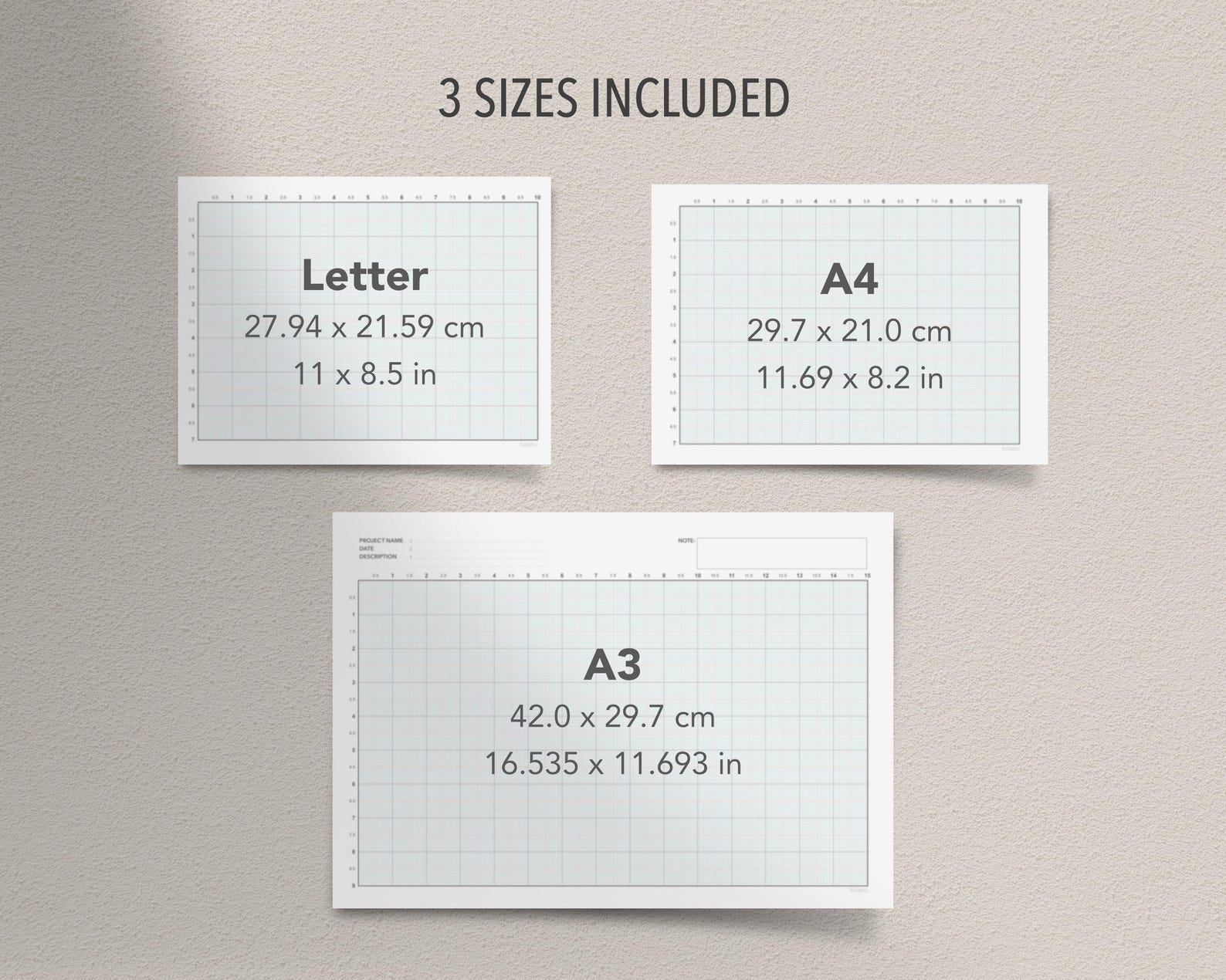 Printable Graph Paper: Technical Drawing & Cross Stitch (a4/letter/a3 ...