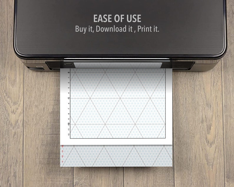 Isometric Graph Paper Printable: Technical Drawing Template (A4, A3 ...