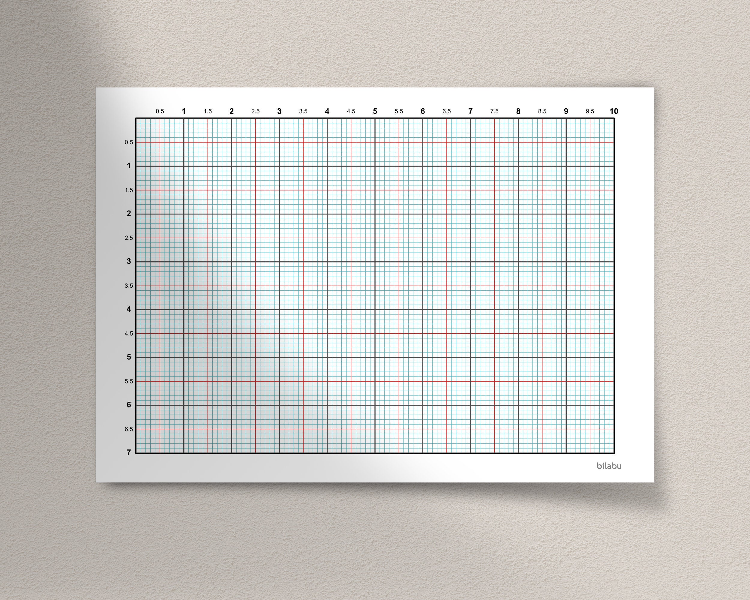 Graph Grid Paper for Technical Drawing, Inch Units, Colour Grid Lines ...