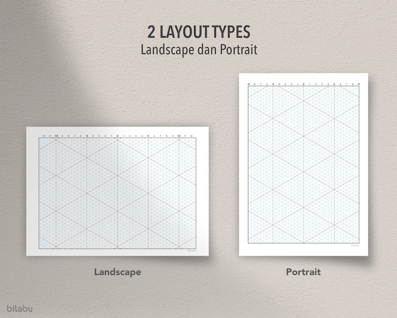 Isometric Graph Paper Printable: Technical Drawing Template (A4, A3 ...