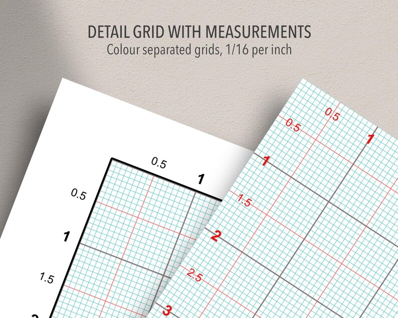 Printable Graph Paper: Technical Drawing & Cross Stitch (a4/letter/a3 ...