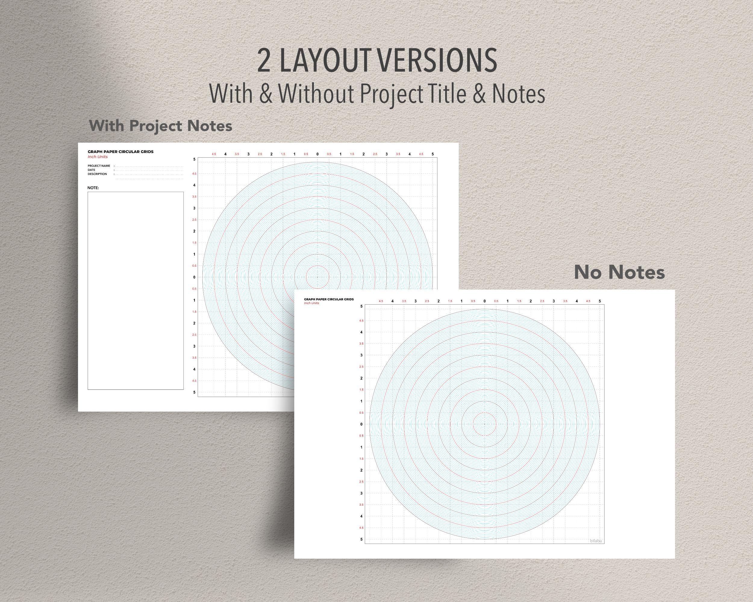 Circular Circle Graph Drafting Grid Printable – Polar Coordinate Graph ...