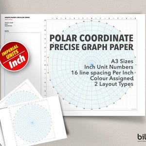 Polar Coordinate Graph Paper: Imperial Units, A3 (printable PDF) - Etsy