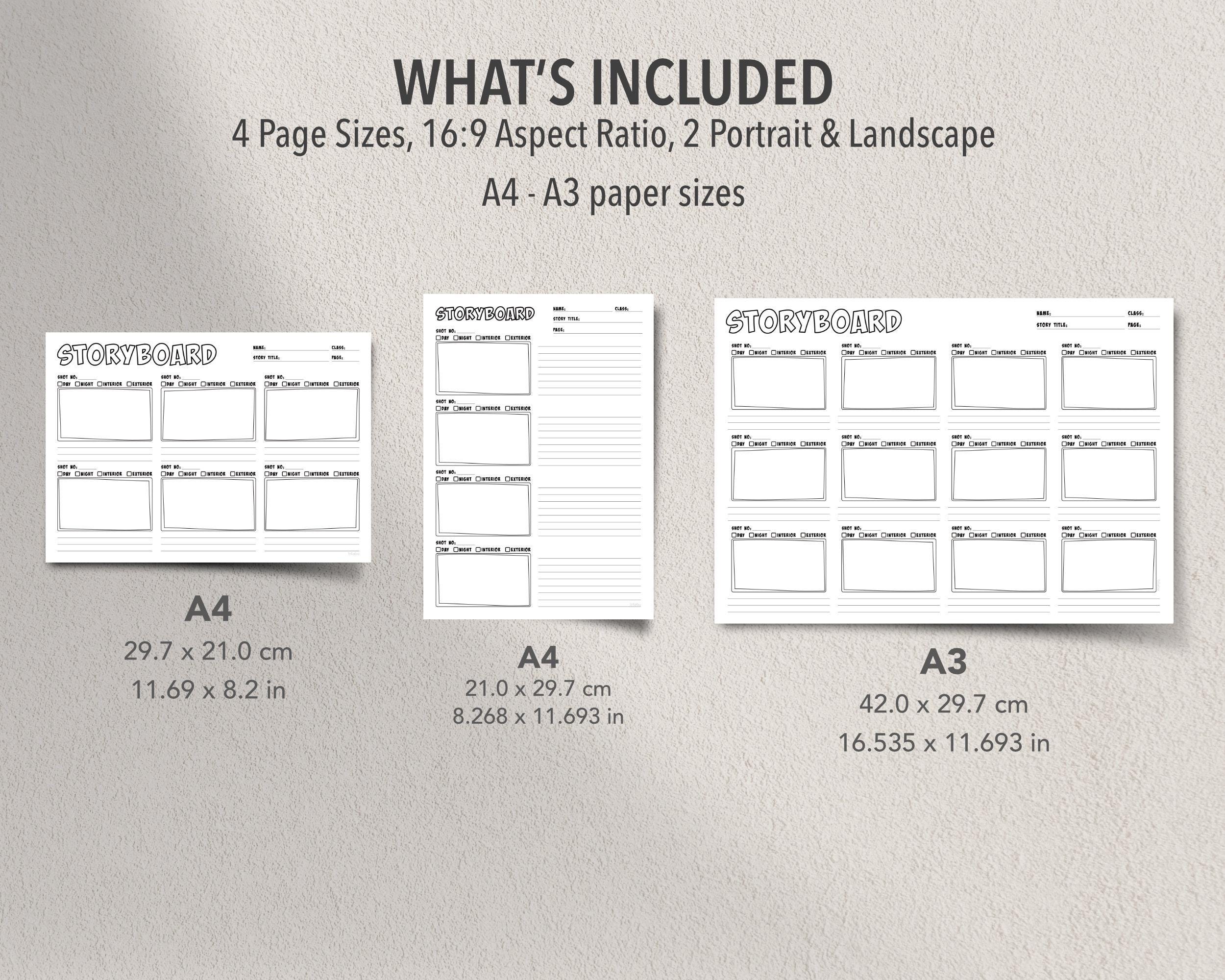 Printable Kids' Coloring Storyboard Template | 16:9 Frames (PDF) - Etsy
