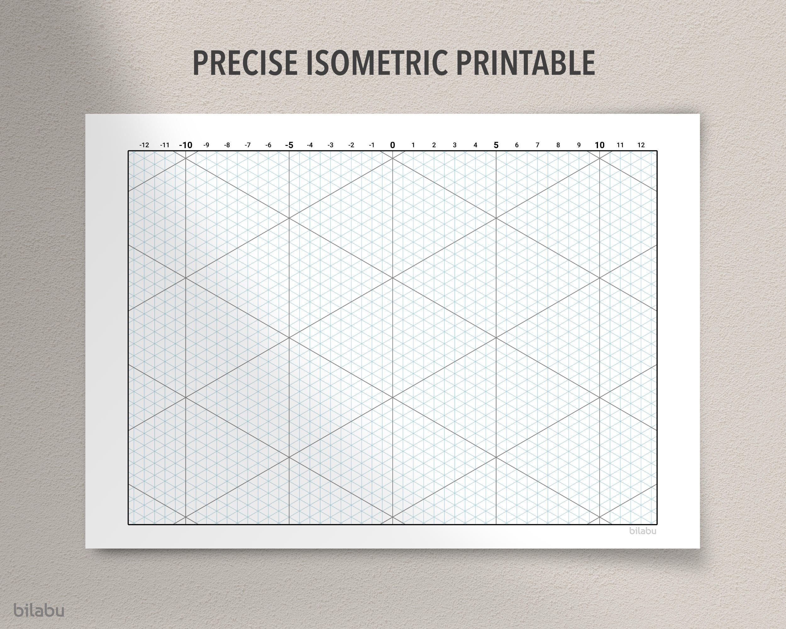 Isometric Graph Paper Printable for Technical Drawing, Drafting ...