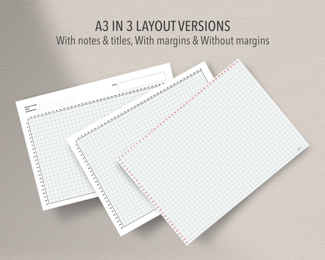 Printable Graph Paper PDF for Technical Drawing | Metric Grid A4 A3 US ...