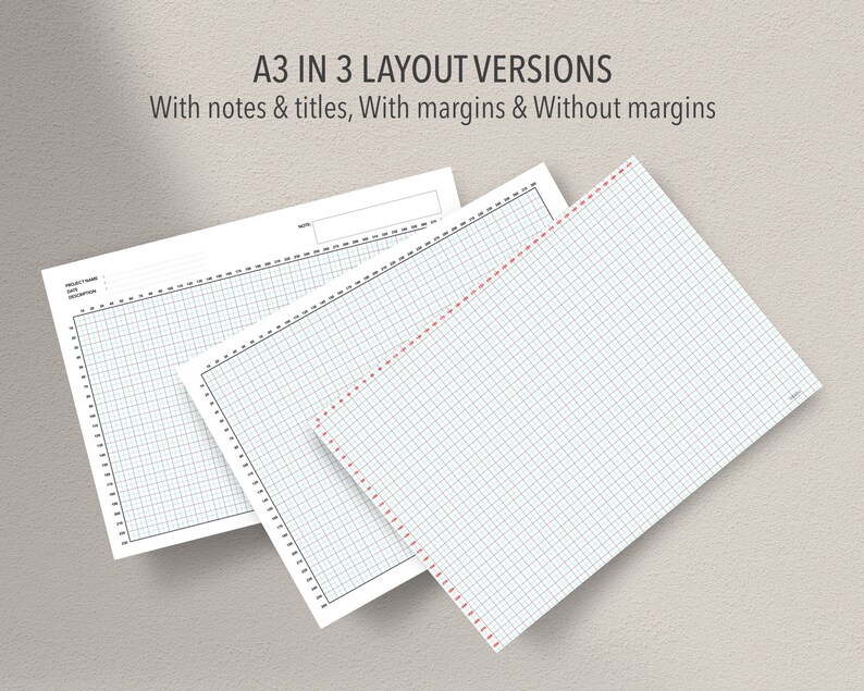 Printable Graph Paper PDF for Technical Drawing | Metric Grid A4 A3 US ...