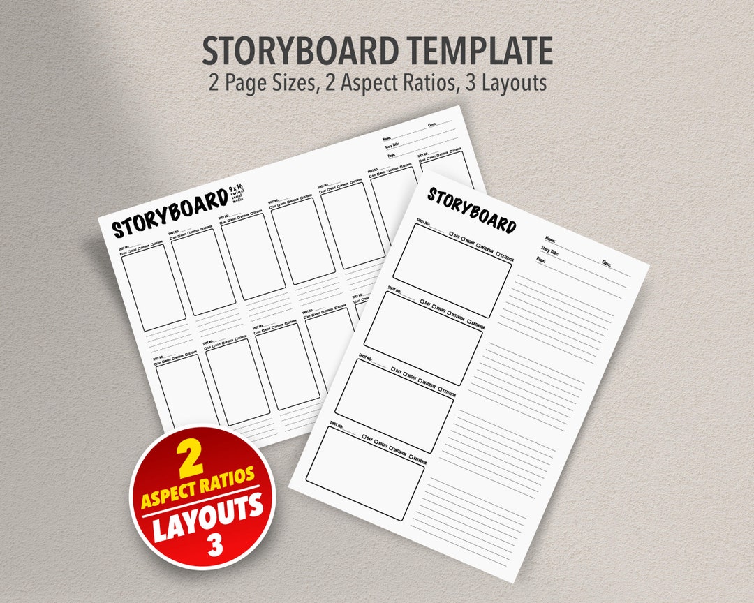 Printable Dual Layout Storyboard Template, Portrait for Social Media ...