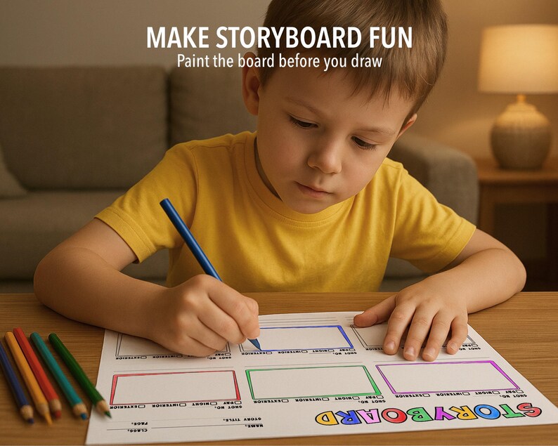 Printable Kids' Coloring Storyboard Template | 16:9 Frames (PDF) - Etsy