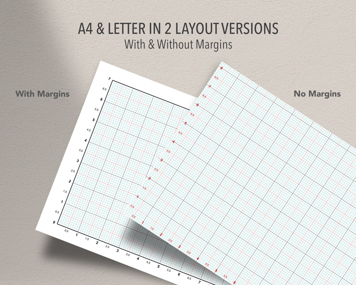 Graph Grid Paper for Technical Drawing, Inch Units, Bottom Numbers, A4 ...