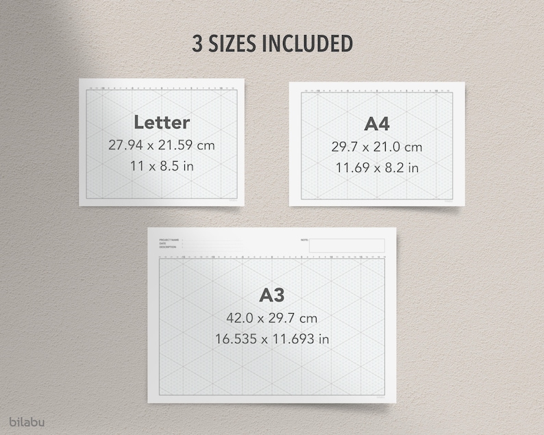 Printable Isometric Graph Paper PDF – Engineering, CAD, Drafting, 3D ...