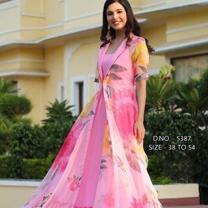 Plus and Regular Size Dress, Heavy Organa Printed Shrug With Heavy ...