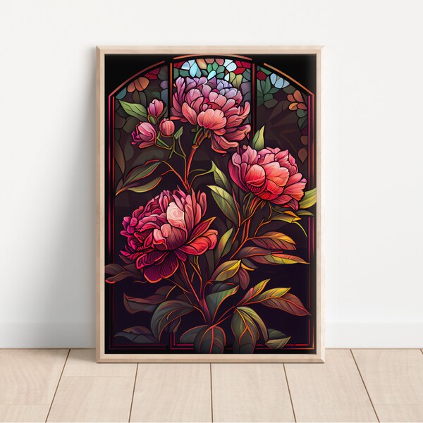 Peony Stained Glass - Etsy