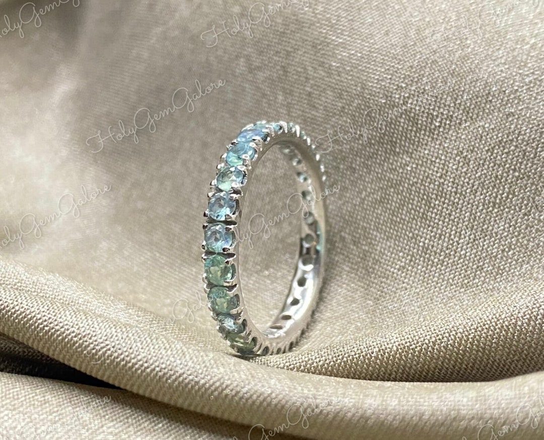 Natural Alexandrite Full Eternity Band Ring, Wedding Ring - Etsy