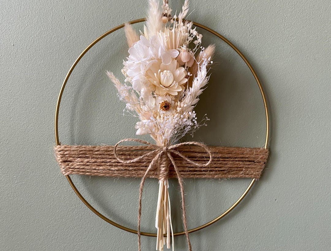 Exquisite Floral Hoop With Bouquet of Dried Flowers for Naturalistic ...