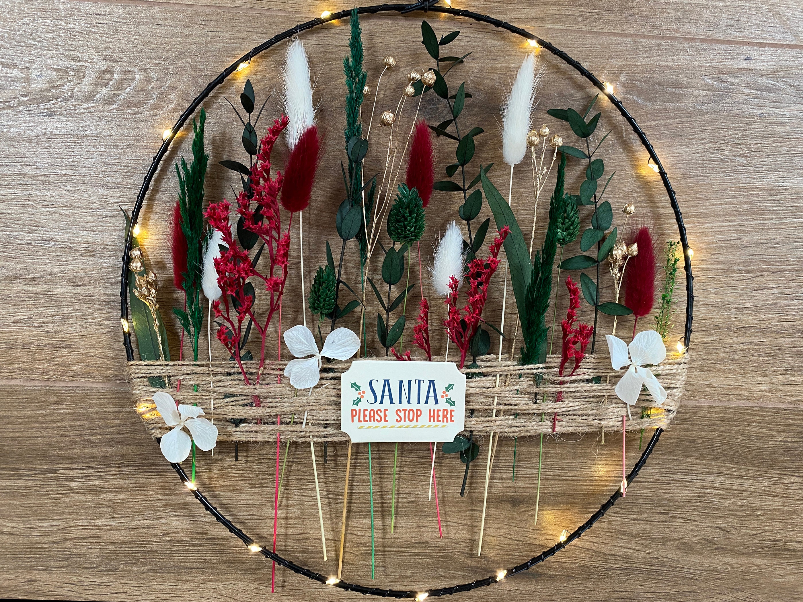 Magical Christmas Glowing Flower Hoop With Dried Flowers and - Etsy