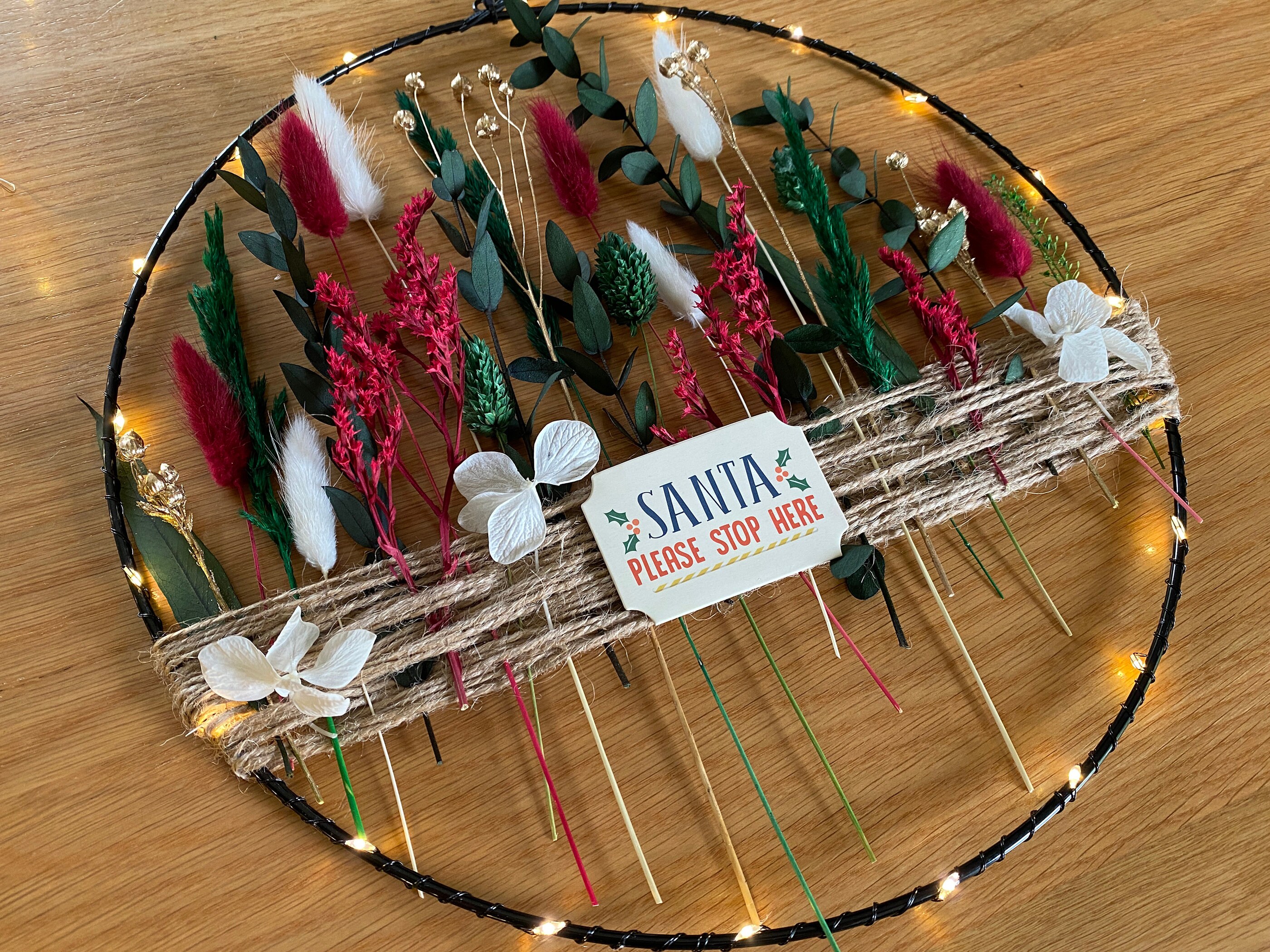 Magical Christmas Glowing Flower Hoop With Dried Flowers and - Etsy