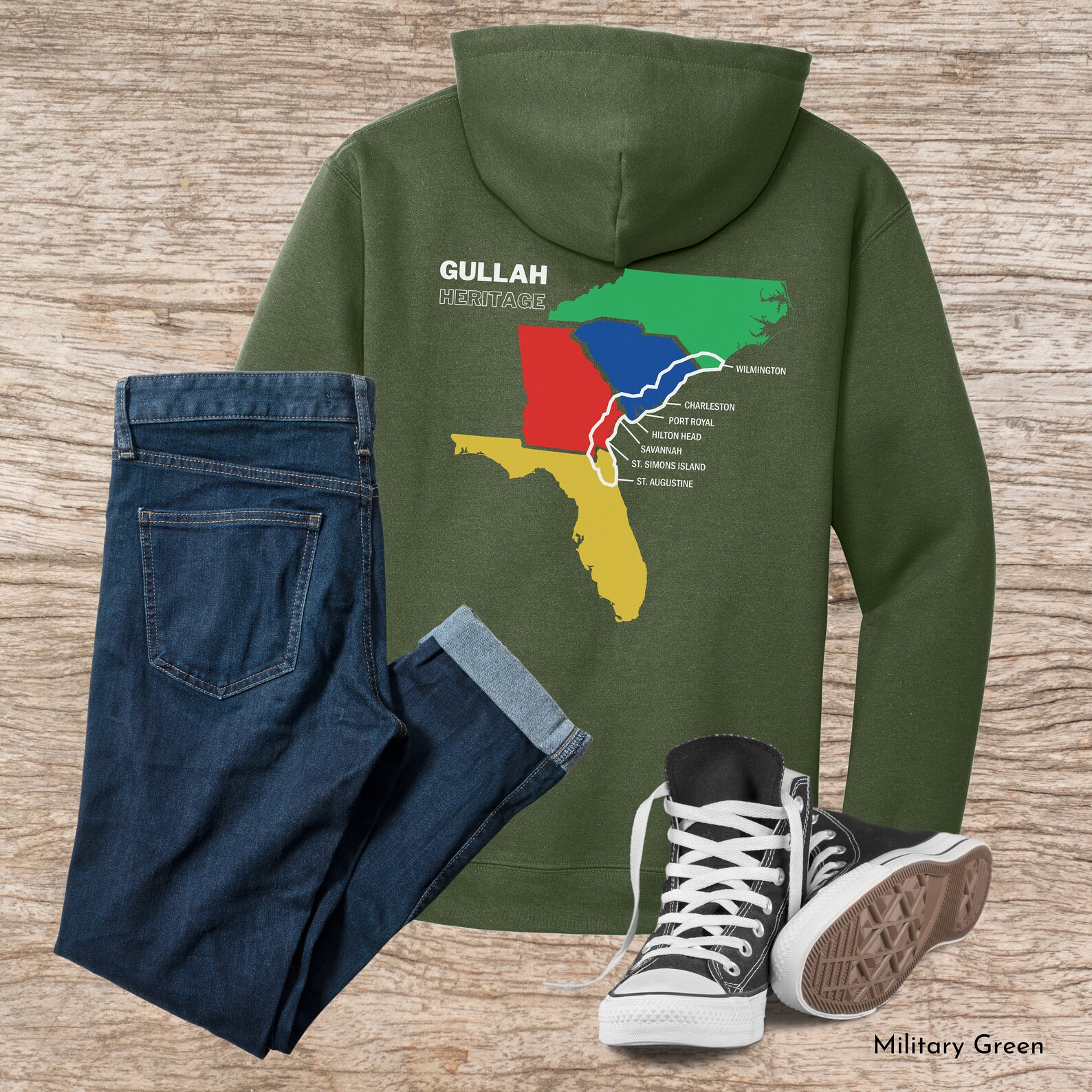 Gullah Heritage Map Hoodie Authentic and Unique - Etsy