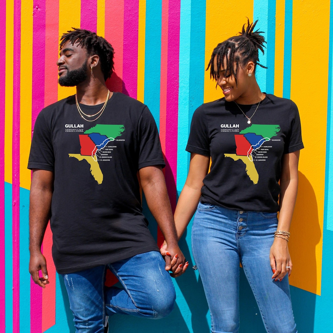 Gullah Heritage Map Unisex 4XL and 5XL T-shirt African American Culture ...