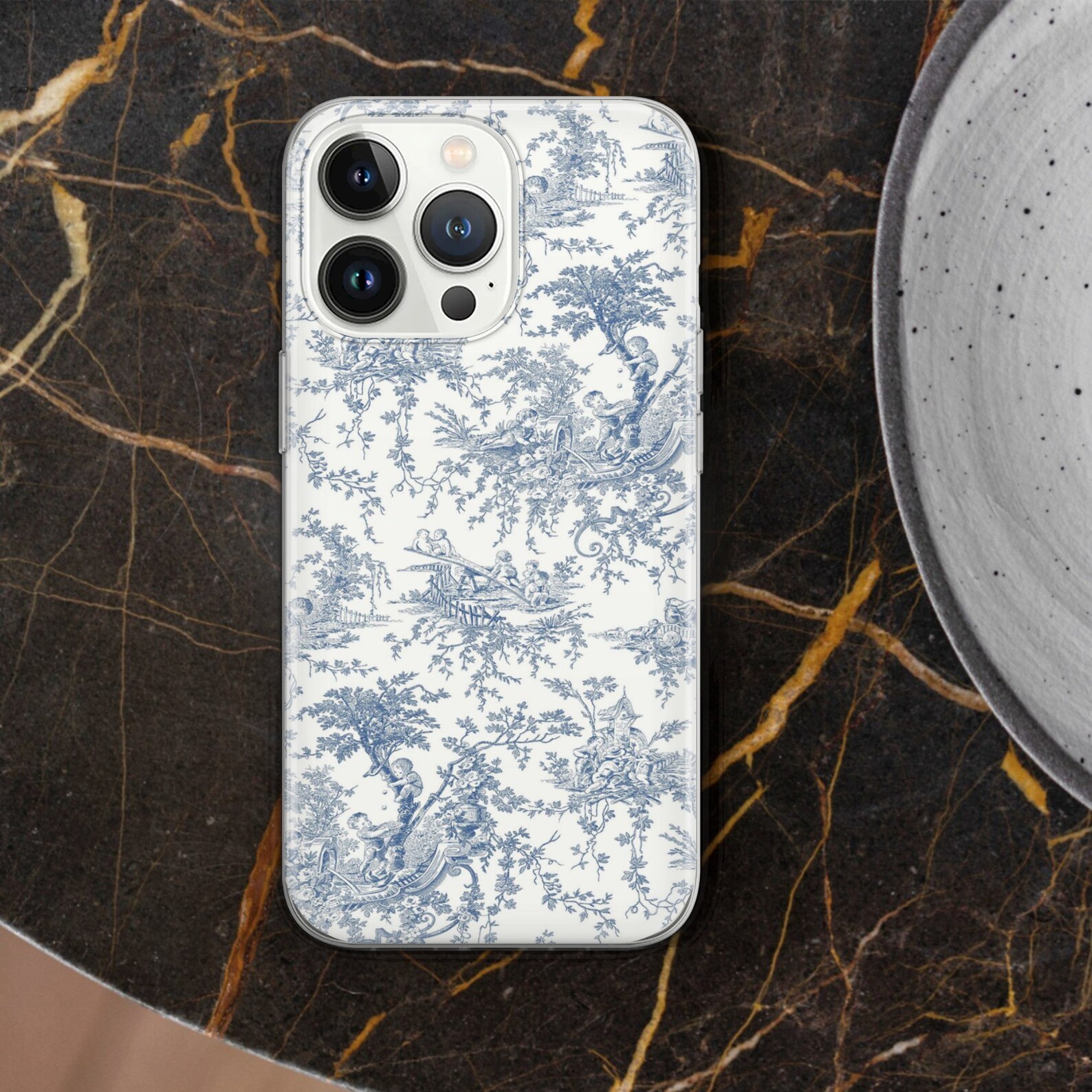 Toile Phone Case Toile De Jouy Cover for iPhone 15pro, 14, 13, 12, 11 ...