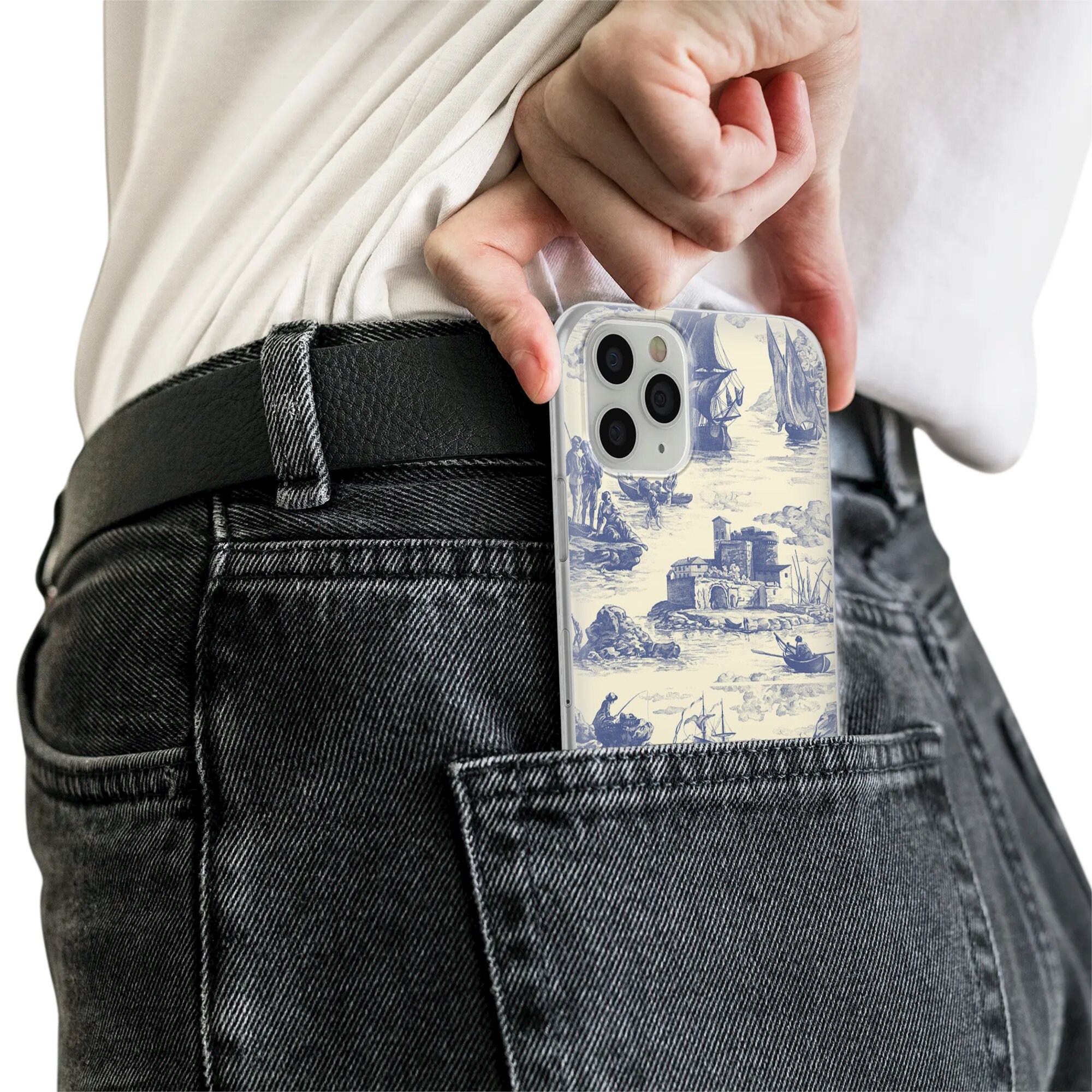 Toile Phone Case Toile De Jouy Cover for iPhone 15pro, 14, 13, 12, 11 ...