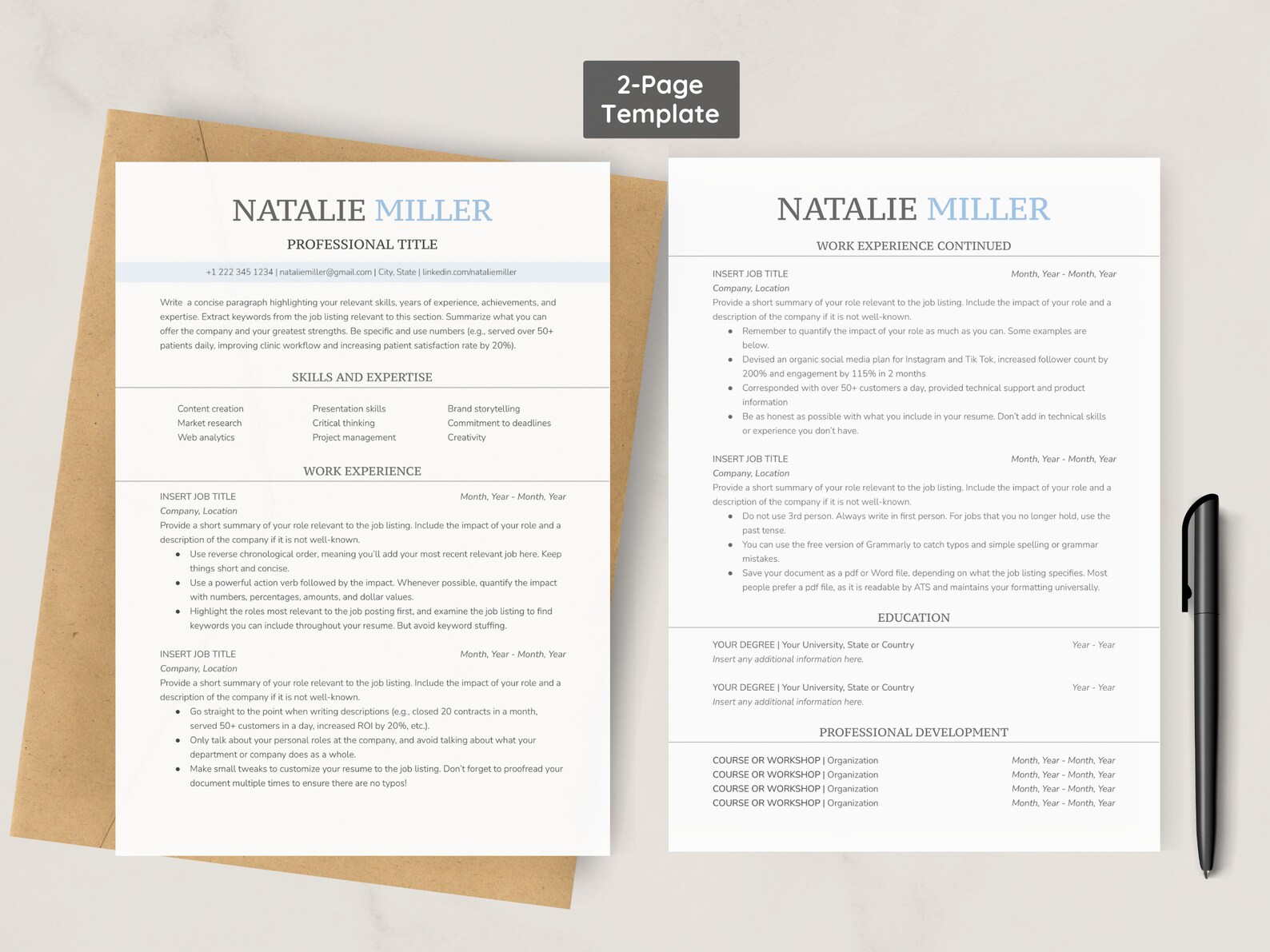 Ats-friendly Resume Template for Word & Google Docs 2023 | ATS CV ...