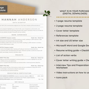 Data Science Resume Template, Ats-friendly for Google Docs & Word 2023 ...