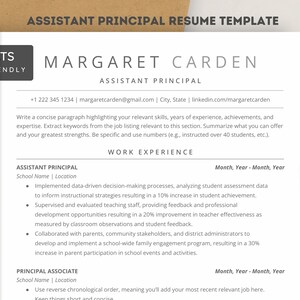 Assistant Principal Resume Template, Ats-friendly for Google Docs ...