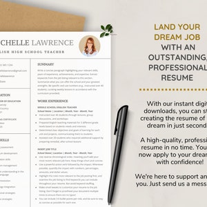 Teacher Resume Template Google Docs & Word 2023 1 2 3-page - Etsy