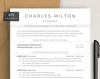 ATS Teacher Resume Template Google Docs Word Cover Letter - Etsy