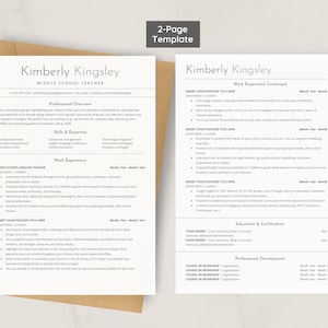 ATS Teacher Resume Template Google Docs, Word + Cover Letter ...