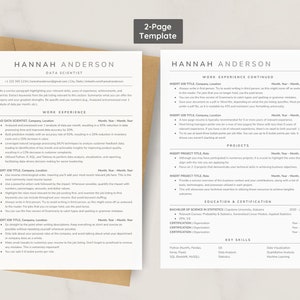 Data Science Resume Template, Ats-friendly for Google Docs & Word 2023 ...