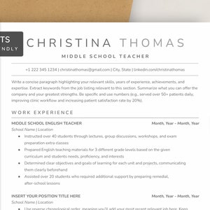 ATS Teacher Resume Template Google Docs, Word | Principal, Education ...