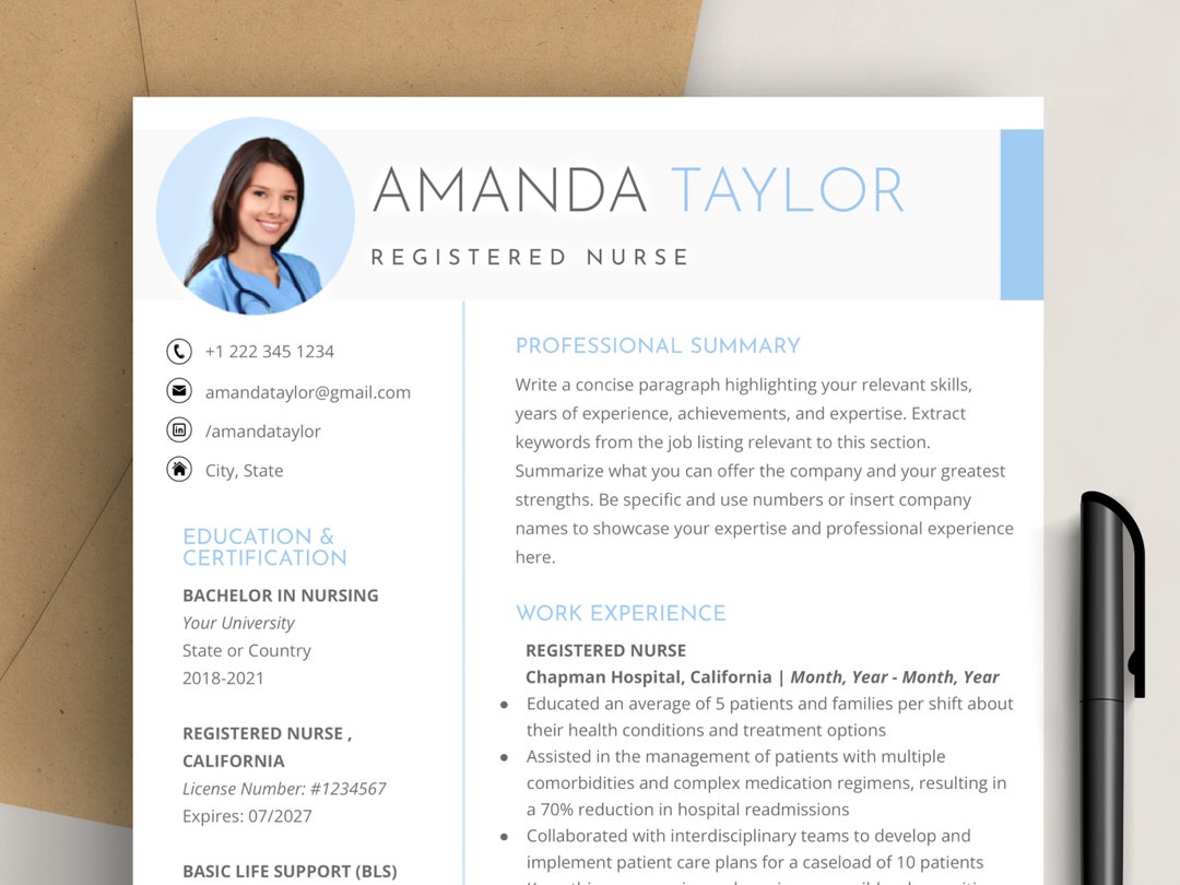 Registered Nurse Resume Template Google Docs, Word 2025 | Nursing, RN ...