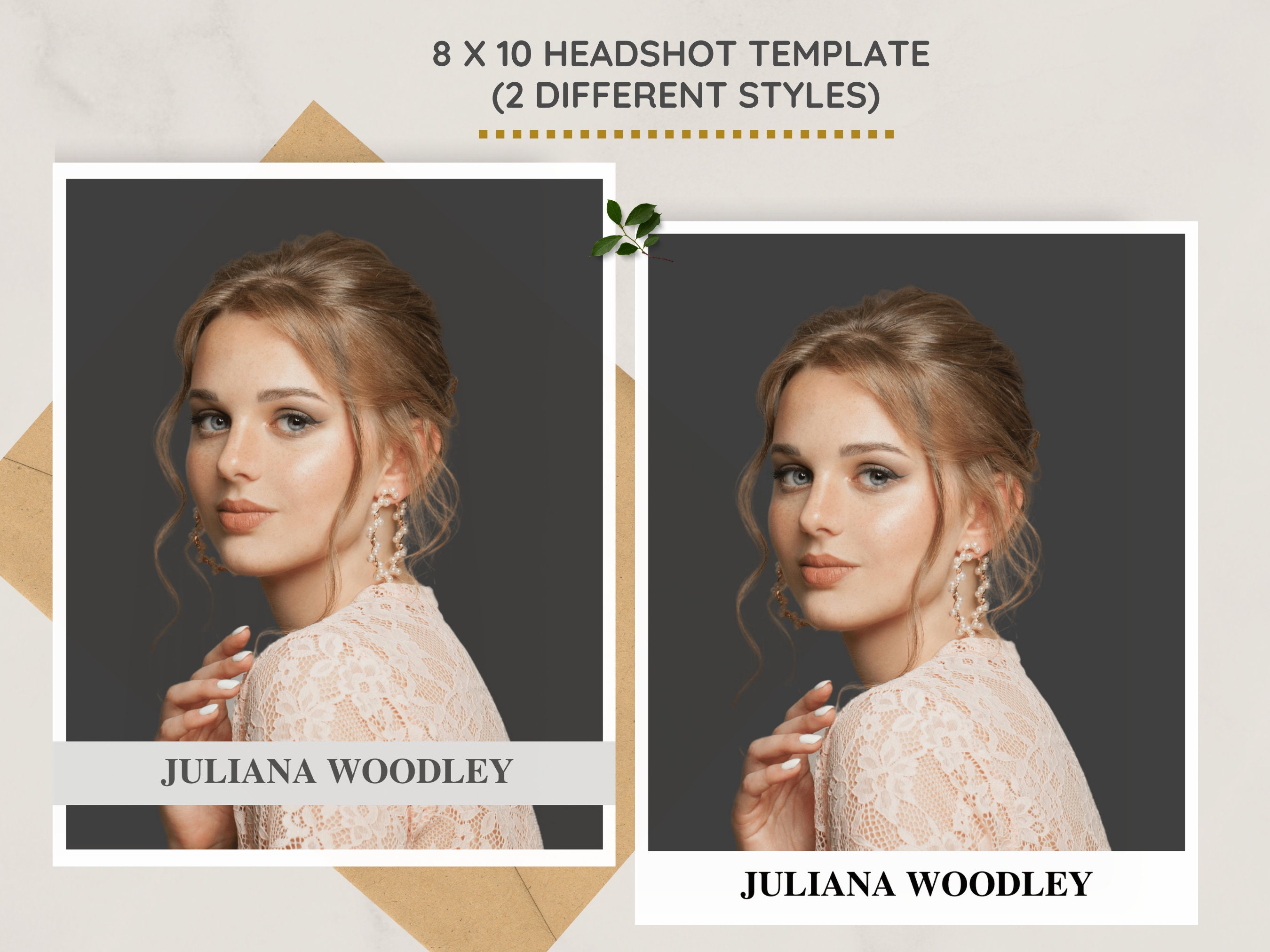 Actor Resume Template + Headshot & Cover Letter, 8x10 for Microsoft ...