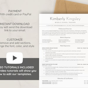 ATS Teacher Resume Template Google Docs, Word + Cover Letter ...