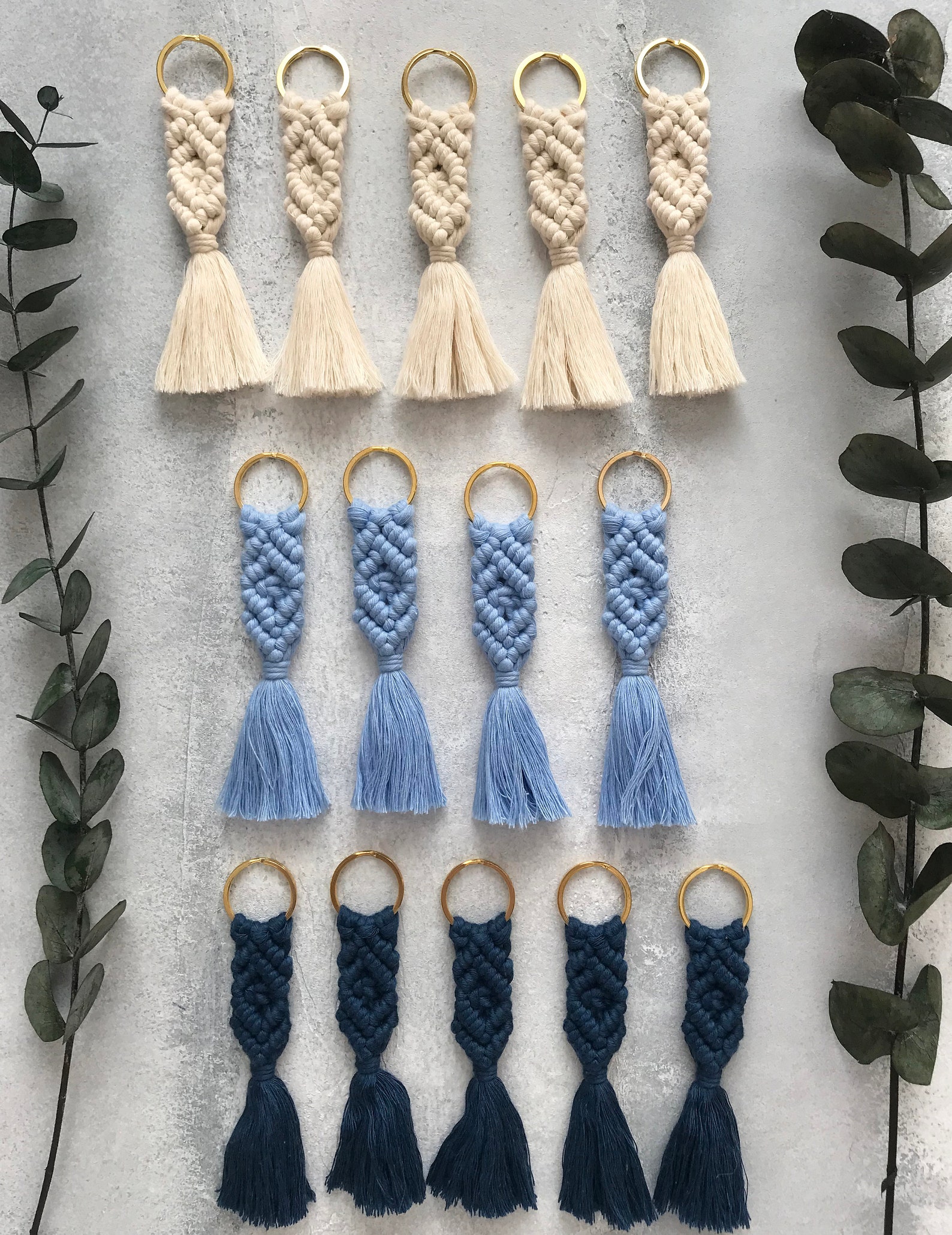 Boho Tassel Keychains, Macrame Keychain Bulk Favors, Macrame ...