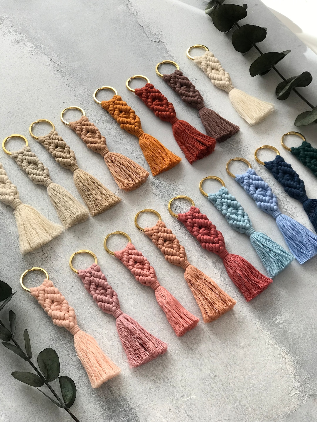 Boho Tassel Keychains, Macrame Keychain Bulk Favors, Macrame ...