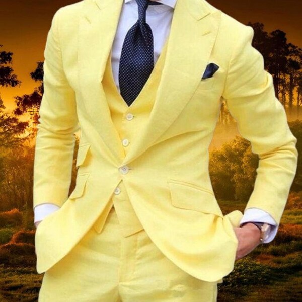 Yellow suit for men - Etsy Portugal