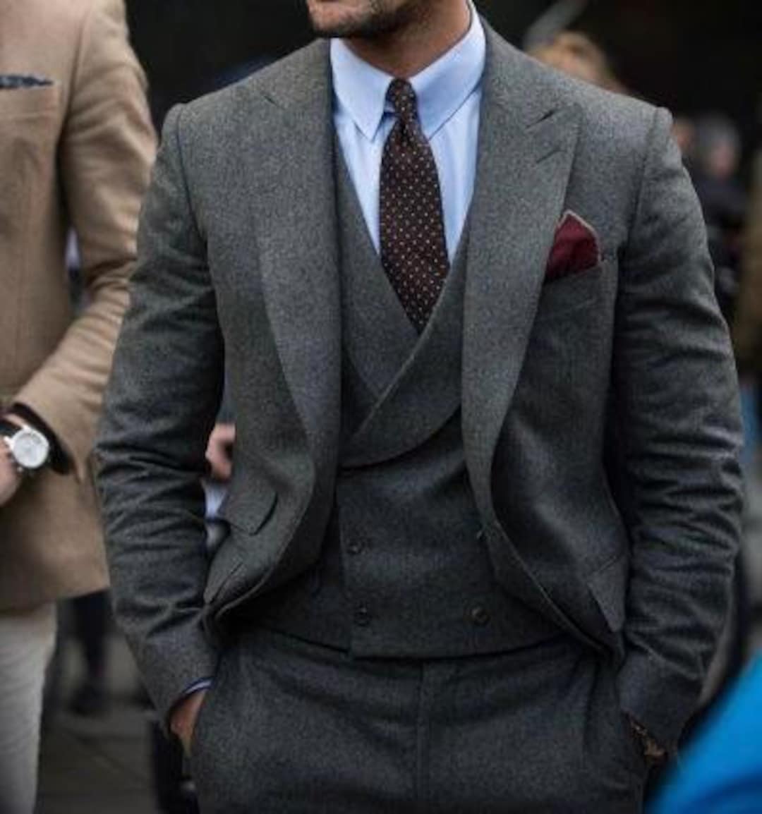 Men Wedding 3 Piece Suits Grey Luxury Prom Suits Party Wear - Etsy