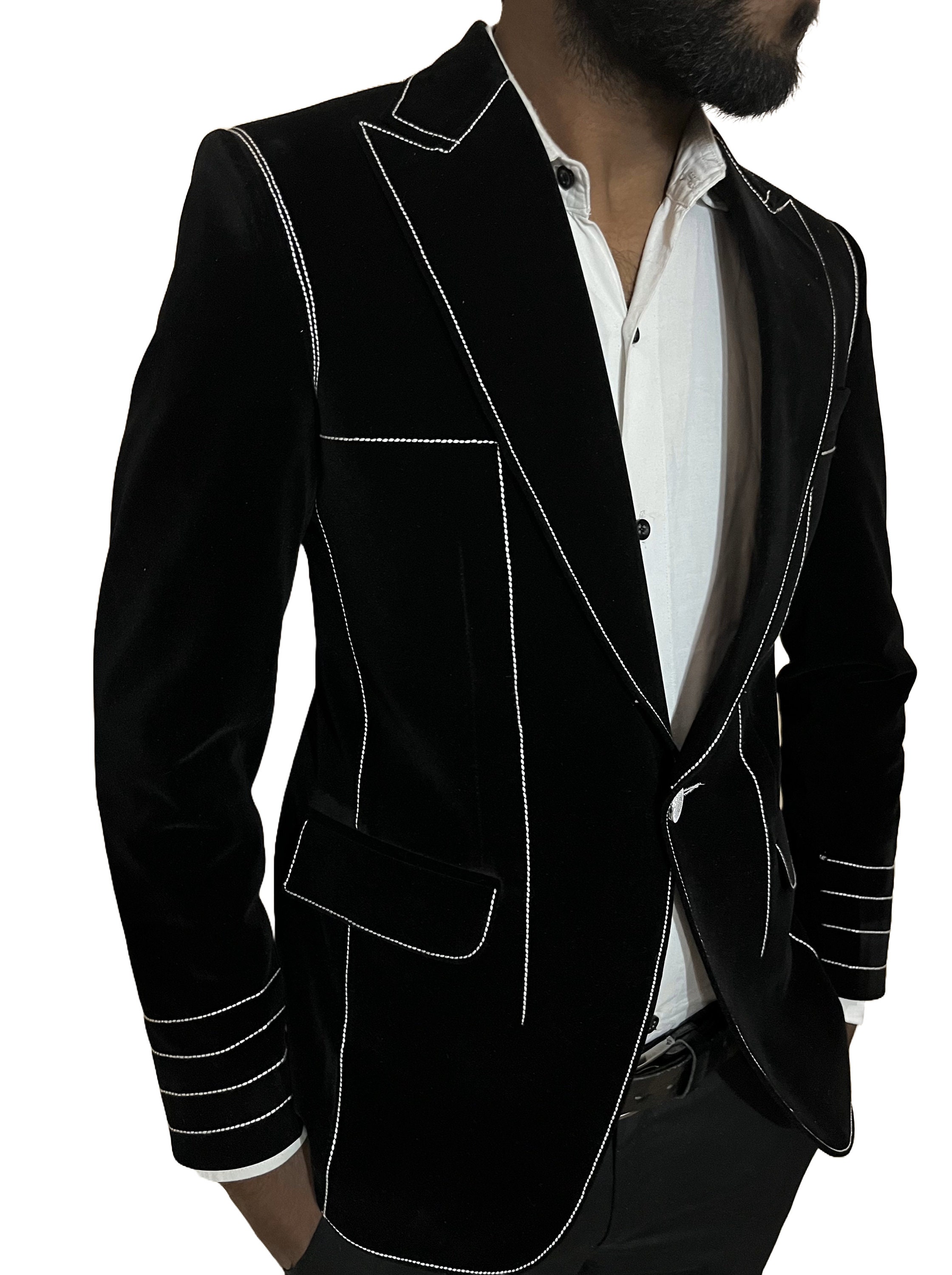 Special Velvet Jacket Men Black Velvet Classic Wedding Jacket, Dinner ...