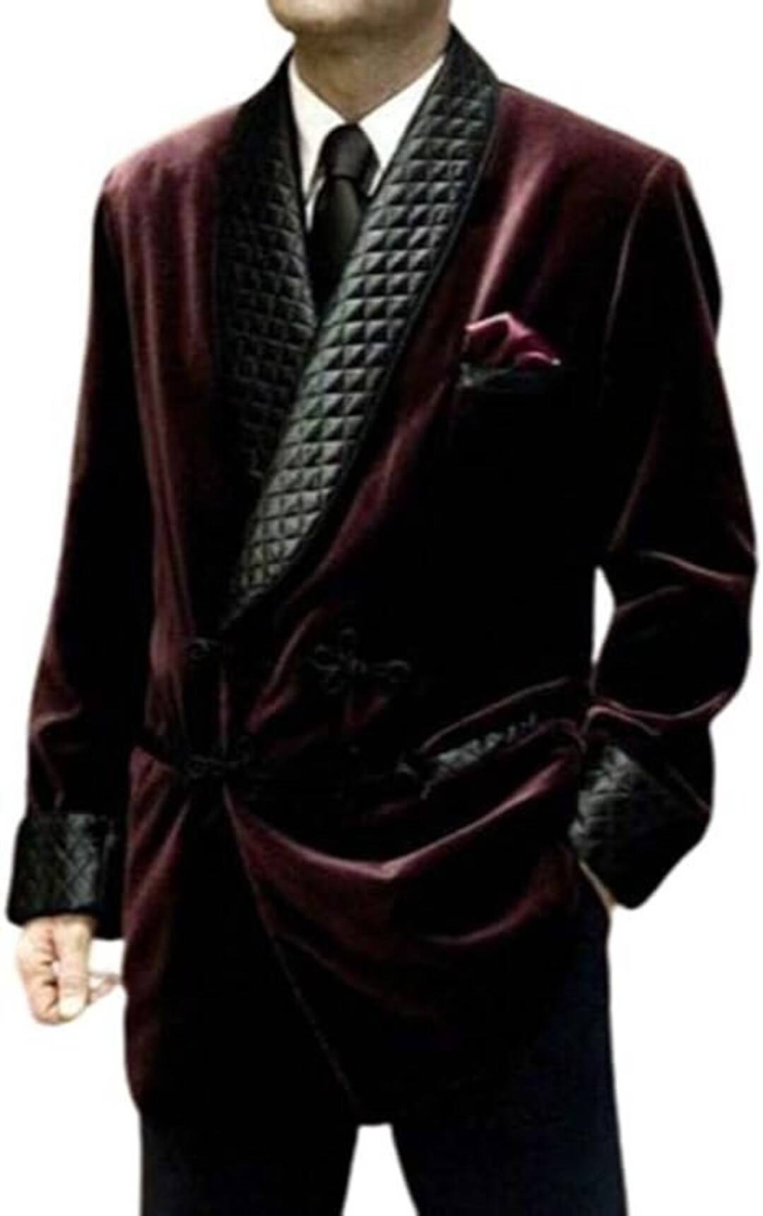 Special Cigar Jacket Black Satin Quilted Jacket Men Dinner - Etsy