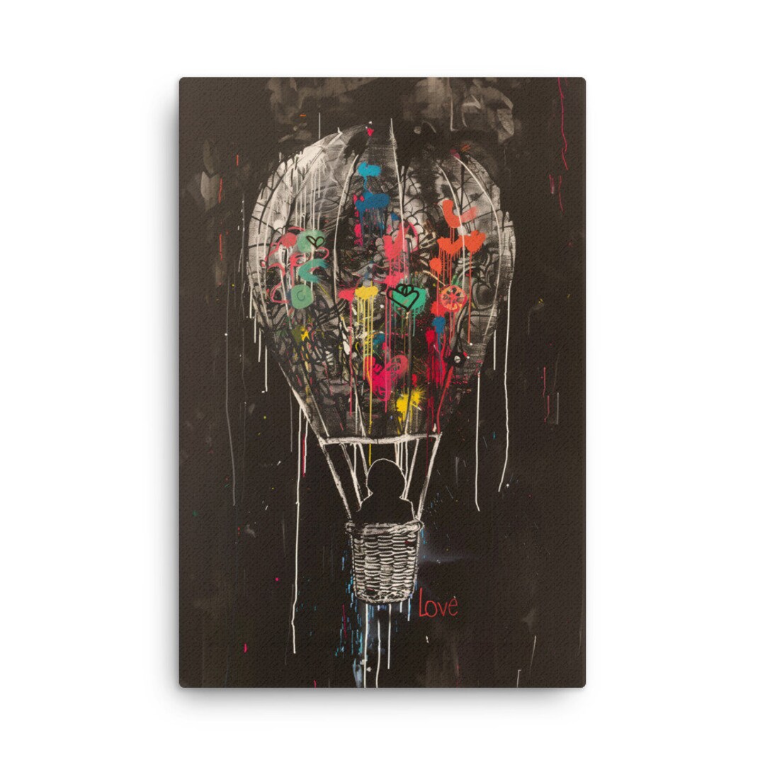 Graffiti Love Balloon Urban Art Canvas Print - Etsy