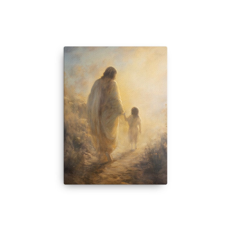 Follow Me - Jesus and Child in Golden Light - Etsy