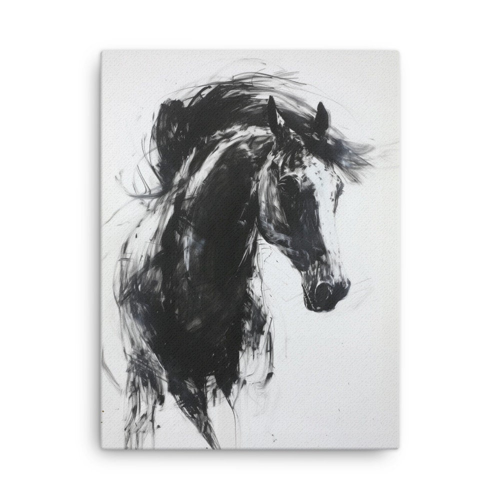 Equestrian Elegance - Abstract Horse Canvas Art - Etsy