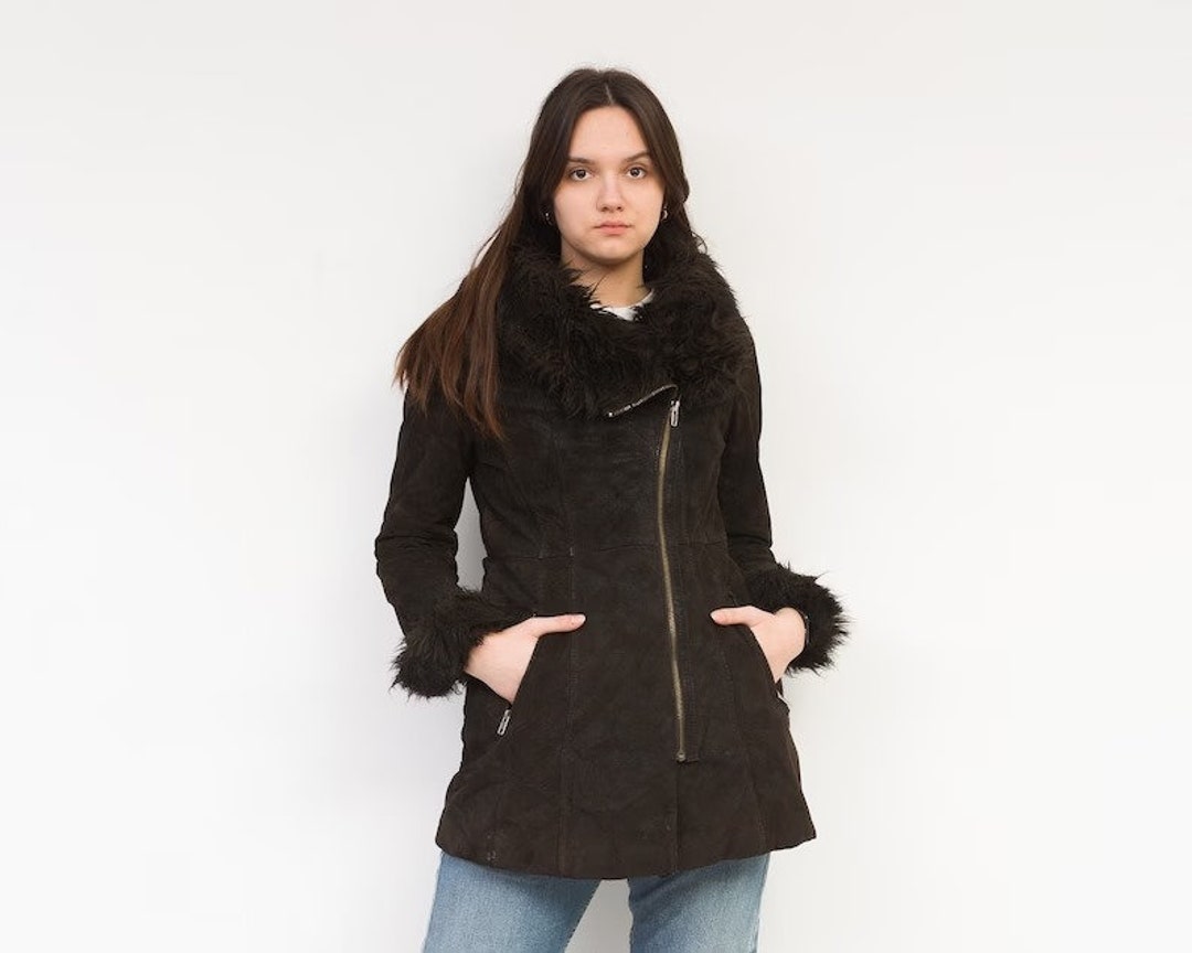 Women Brown Suede Leather Jacket Long Suede Jacket Blazer - Etsy